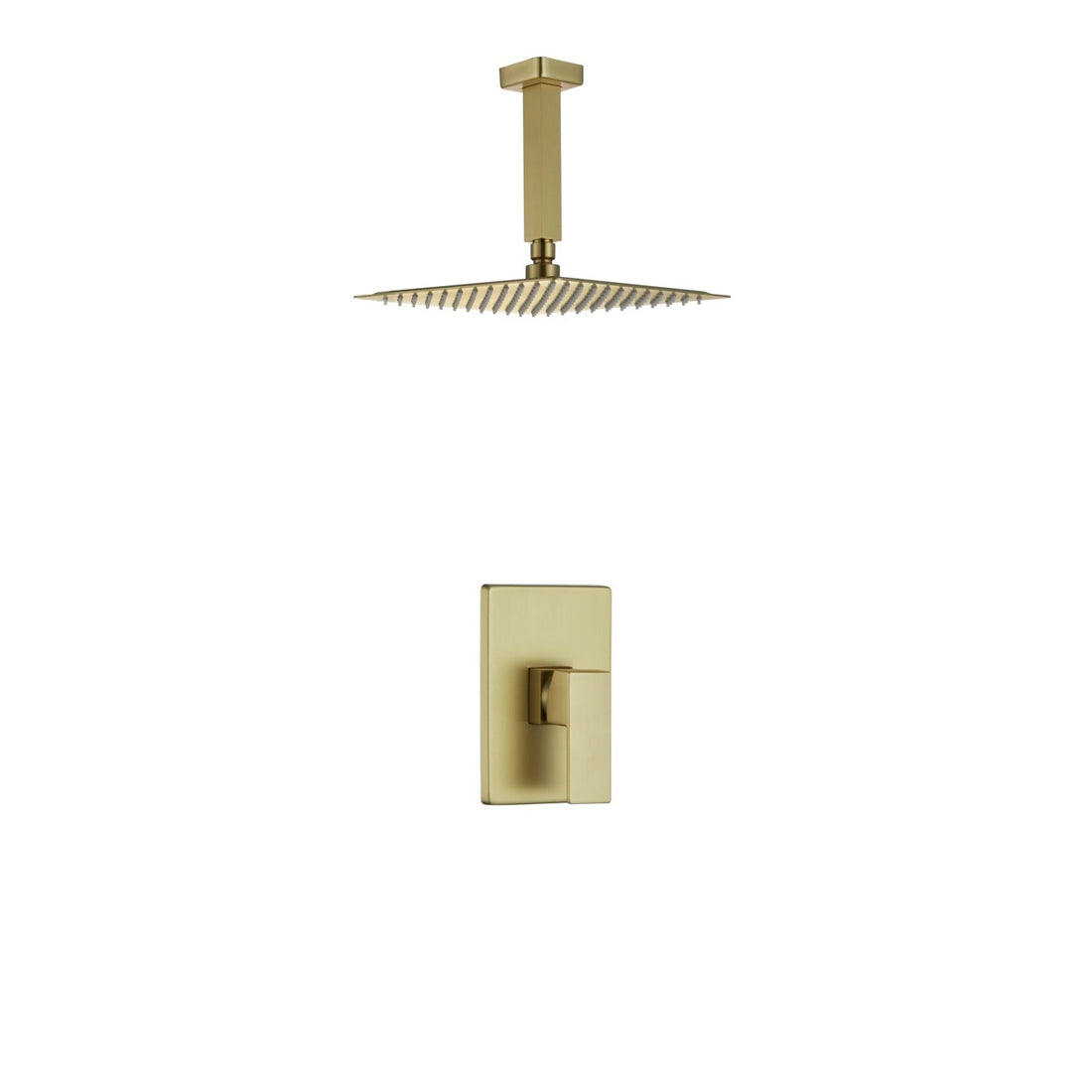 Aqua Piazza Gold Shower Set w/ 12″ Ceiling Mount Square Rain Shower ...